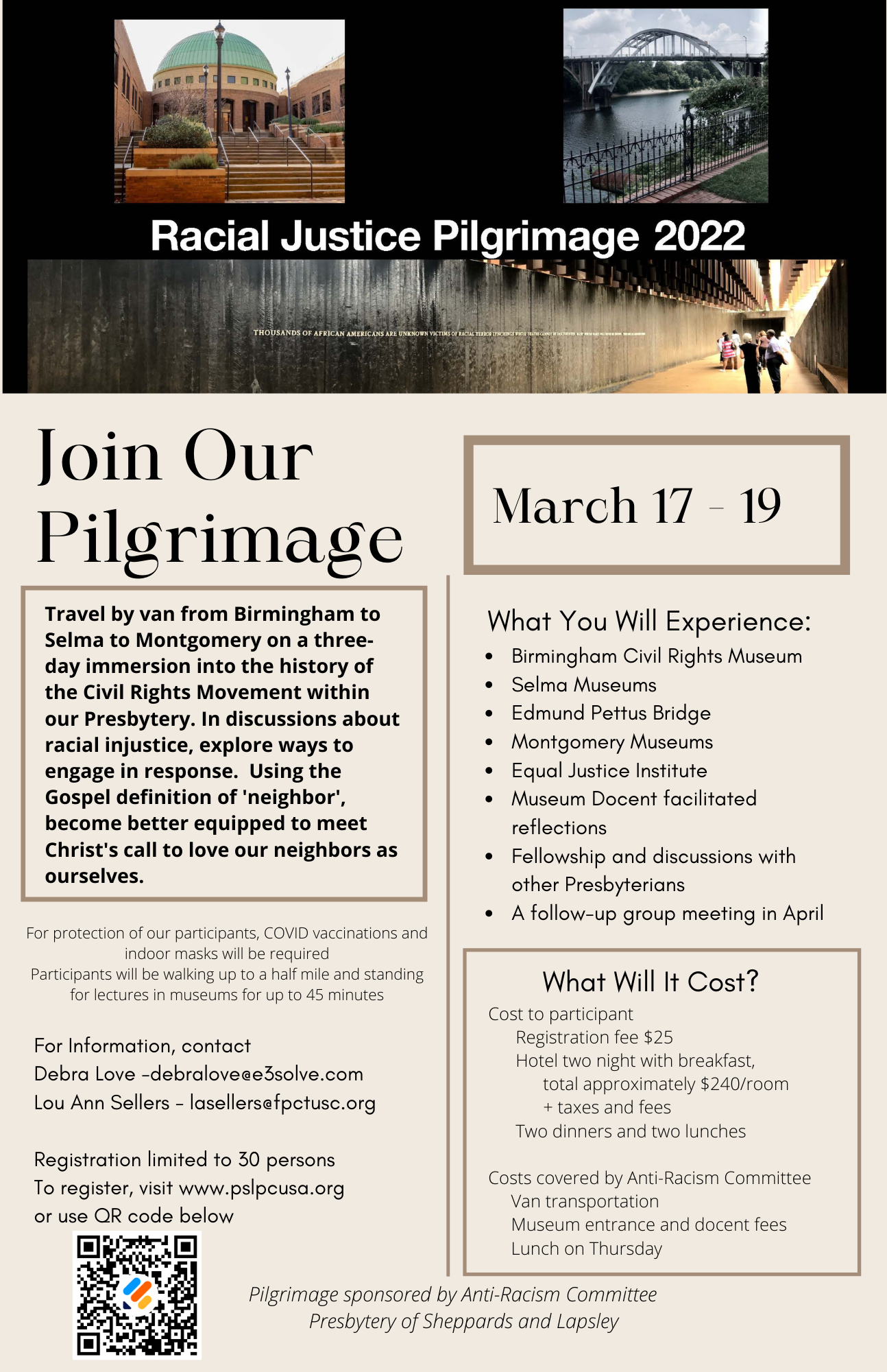 Racial Justice Pilgrimage Registration | Presbytery of Sheppards and ...